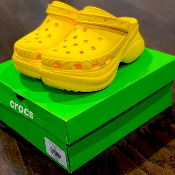 CROCS | Shoes | Brand New Yellow Platform Crocs Ntw | Poshmark